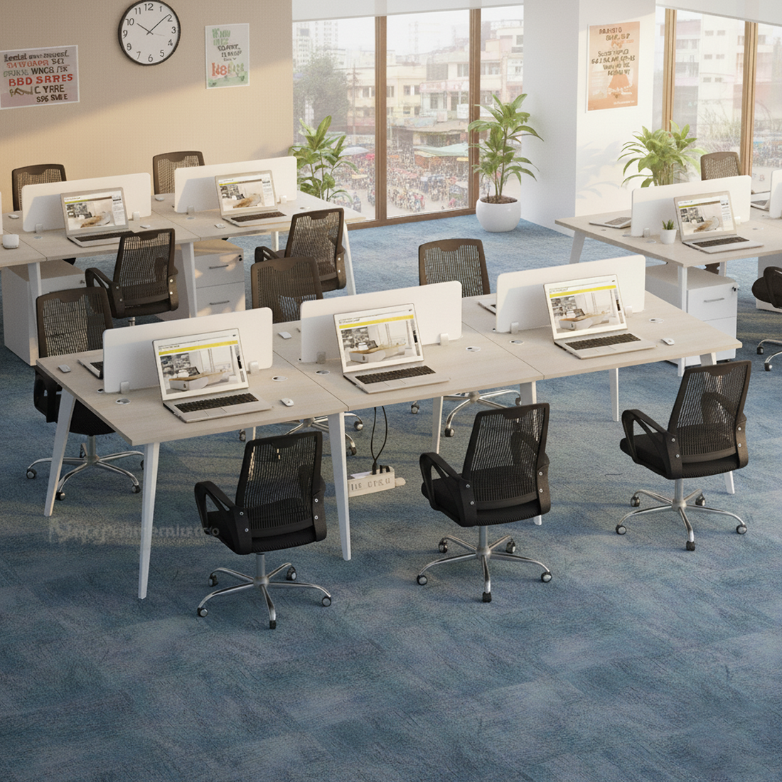 Zenora Six-Seater Workstation