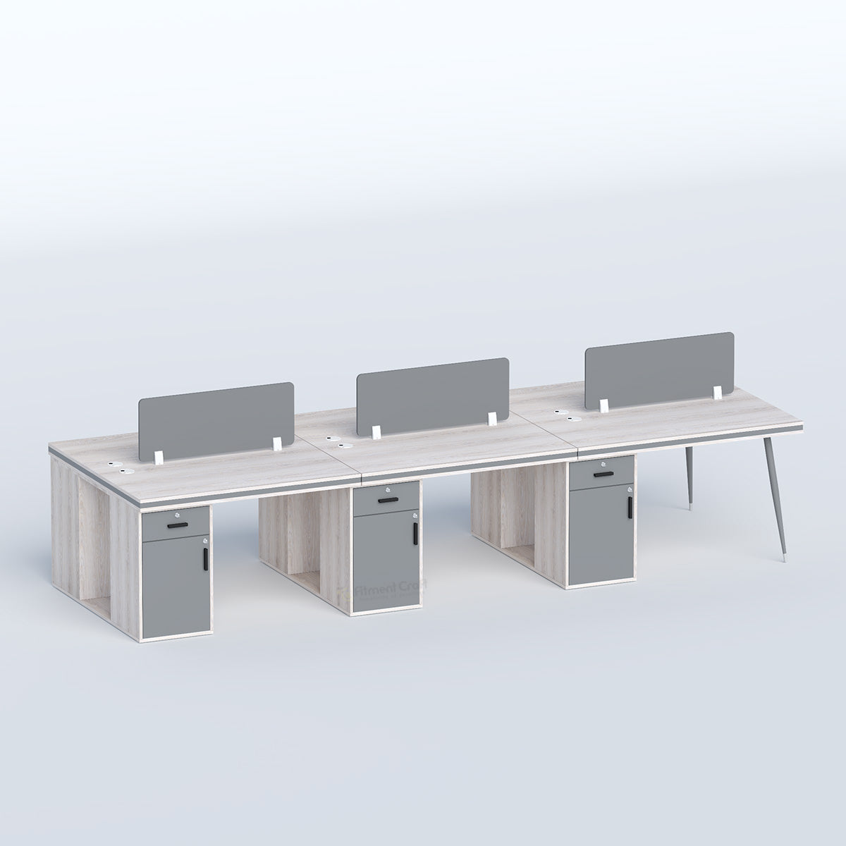 Cluster-Face to face Six seater workstation