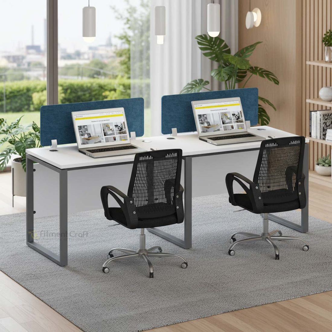 Flexi - side by side two seater workstation